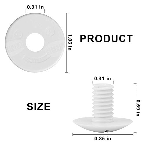 HENMI Plastic Wheel Screws (Pack of 6 Screws) for Polaris Pool Cleaner 180/280 with Extra 6 PCS Washers Pool Cleaner Replacement Parts C55 C-55, White