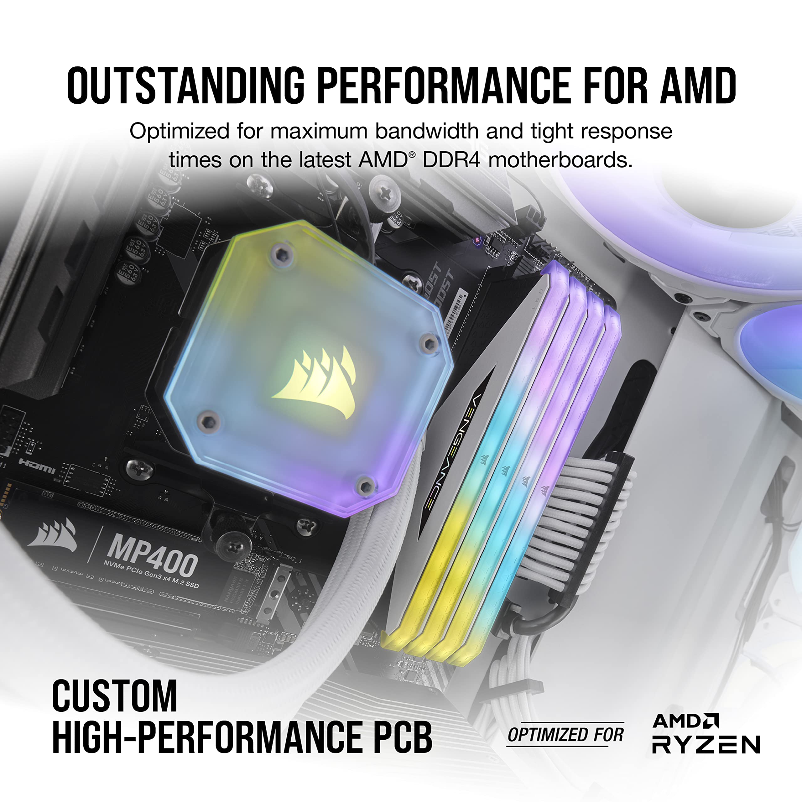 CORSAIR Vengeance RGB RT 64GB (2x32GB) DDR4 3200 (PC4-25600) C16 1.35V Desktop Memory