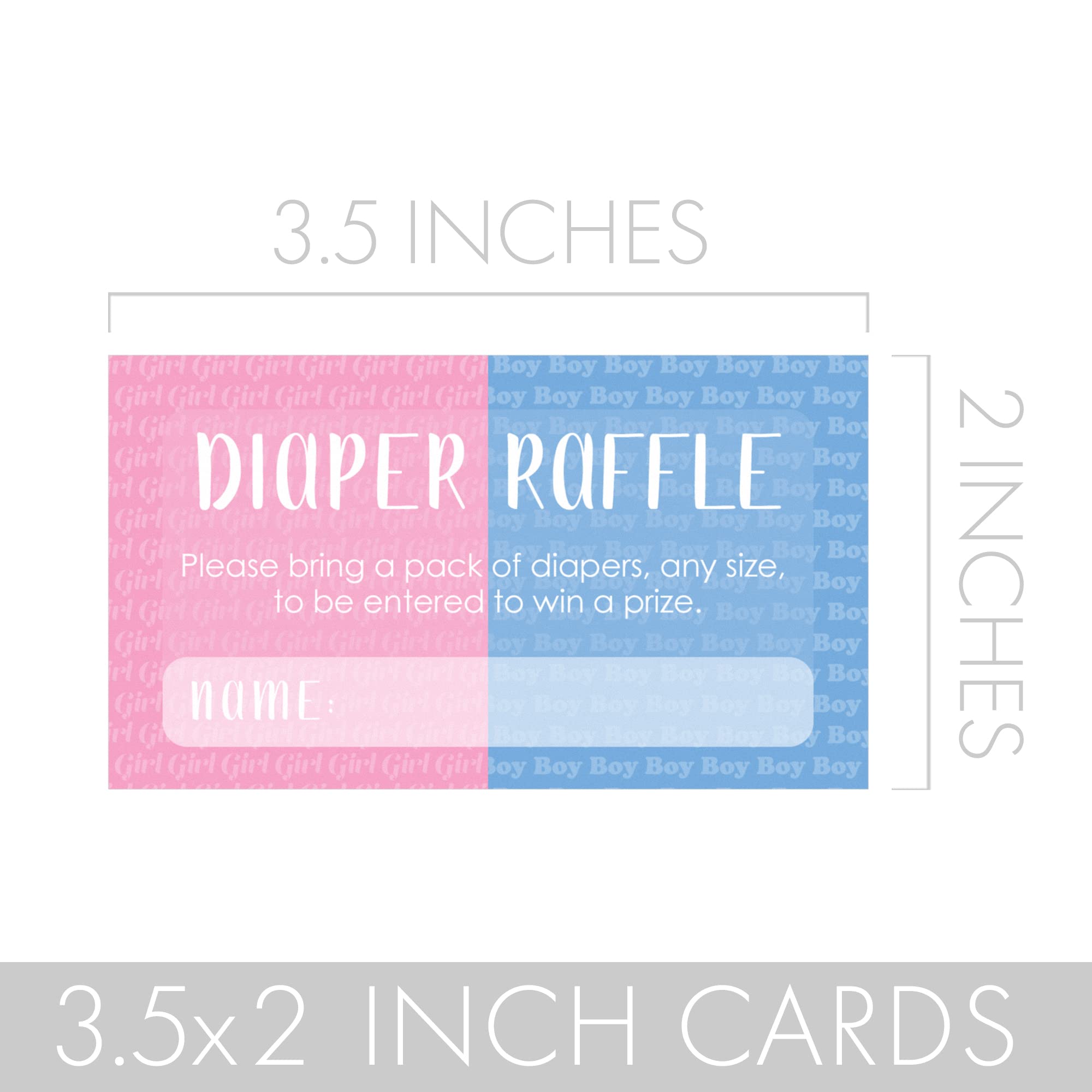 DISTINCTIVS Baby Gender Reveal Diaper Raffle Tickets - Invitation Inserts - 50 Cards