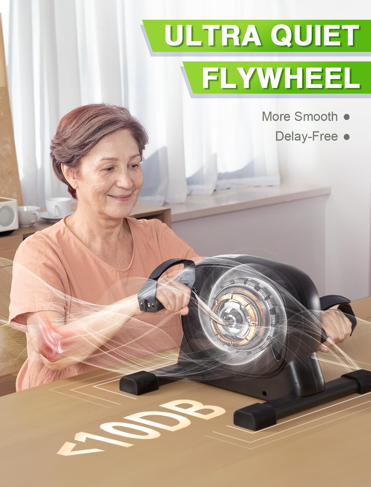 Cyclace Under Desk Bike Pedal Exerciser for Arm/Leg Exercise - Portable Mini Exercise Bike Desk Cycle, Leg Exerciser for Home/Office Workout