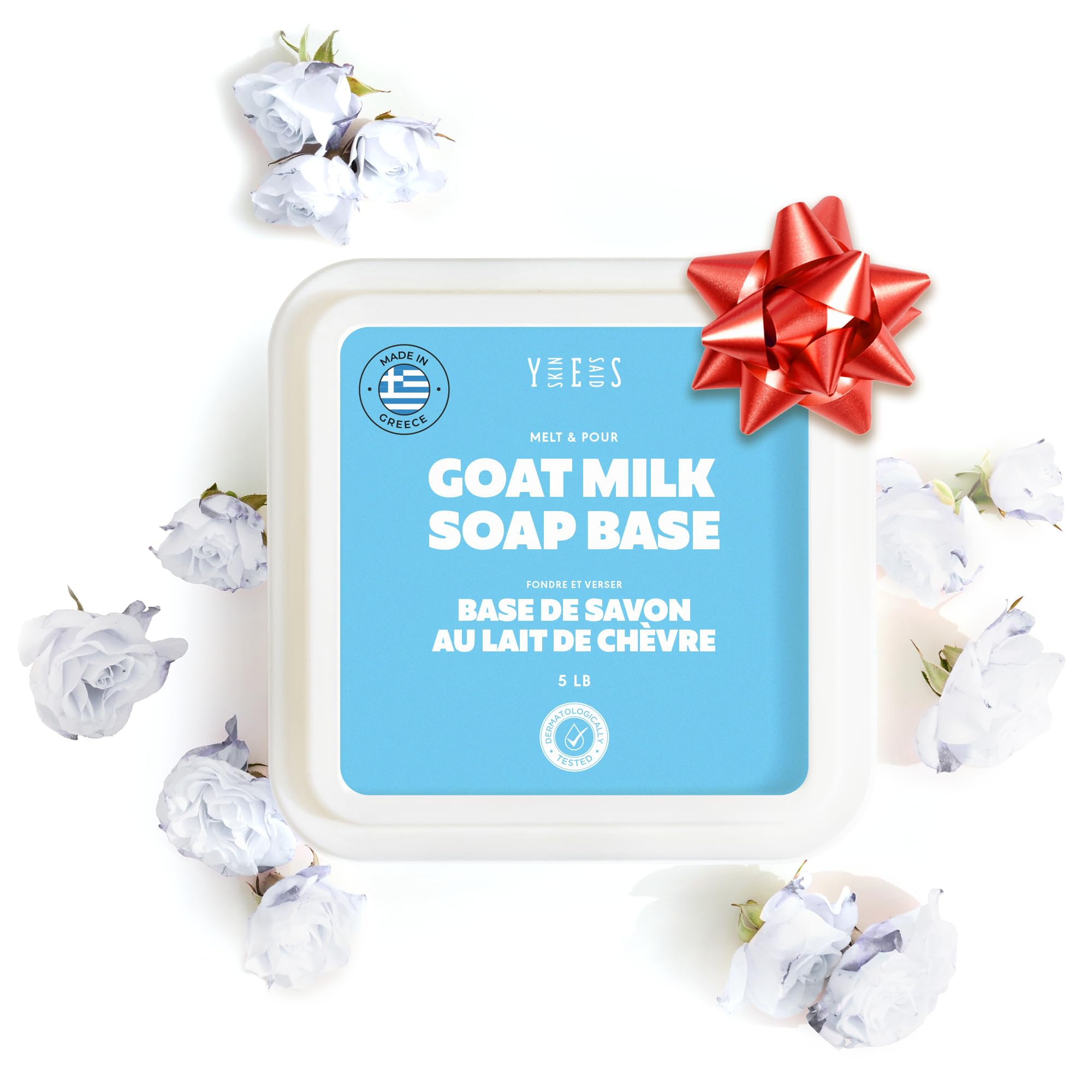 Skin Said Yes 5Lb Goats Milk Soap Base - SLS/SLES free, No Palm Oil, Organic Soap Base, Bulk Goat Milk Melt and Pour Soap Base, Natural Soap Base for Soap Making Organic, Soap Making Supplies