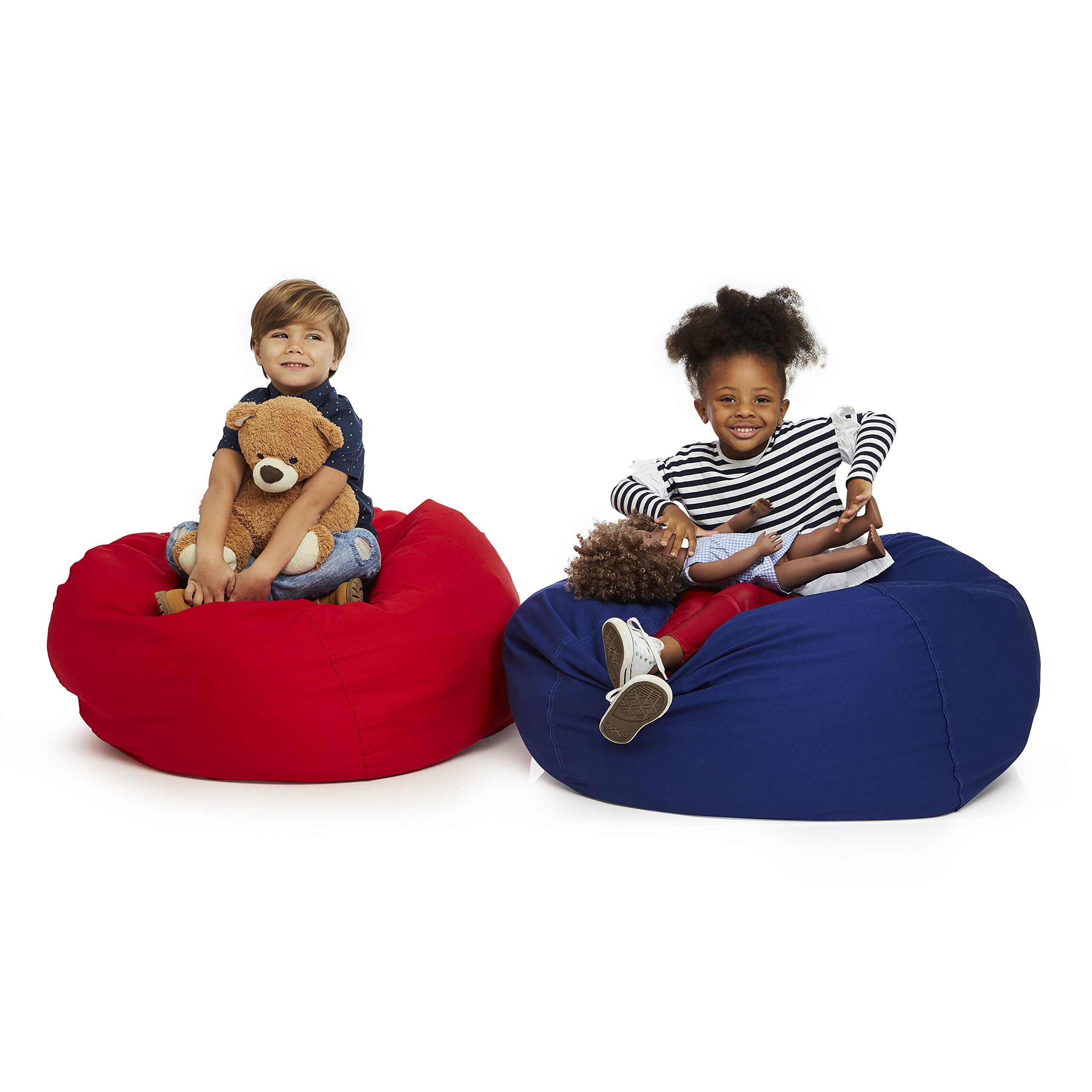Delmach Bean Bag Chair Cover | Stuffed Animal Storage | 38" Width Extra Large | 100% Cotton Canvas | Double Stitched | Durable Zipper | Fill with Anything Soft | Beans not included