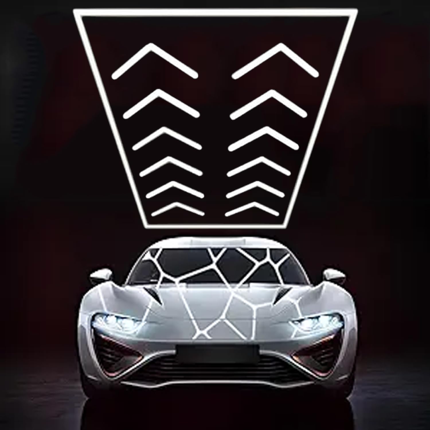 lylunnamsp Hexagon Garage LED Light 94.8"Ă188.2", Honeycomb Garage Lights, 430W 61000LM 6500K White Super Bright, Hexagon Ceiling Light, Suitable for Garages Gyms Basements,White