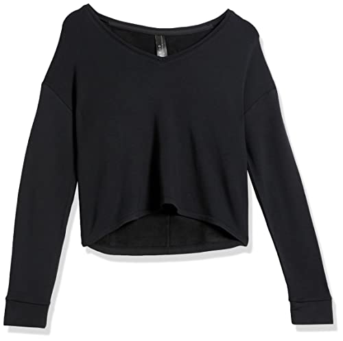 Core 10 Women's Cloud Soft V-Neck Long Sleeve Sweatshirt, Black, Large