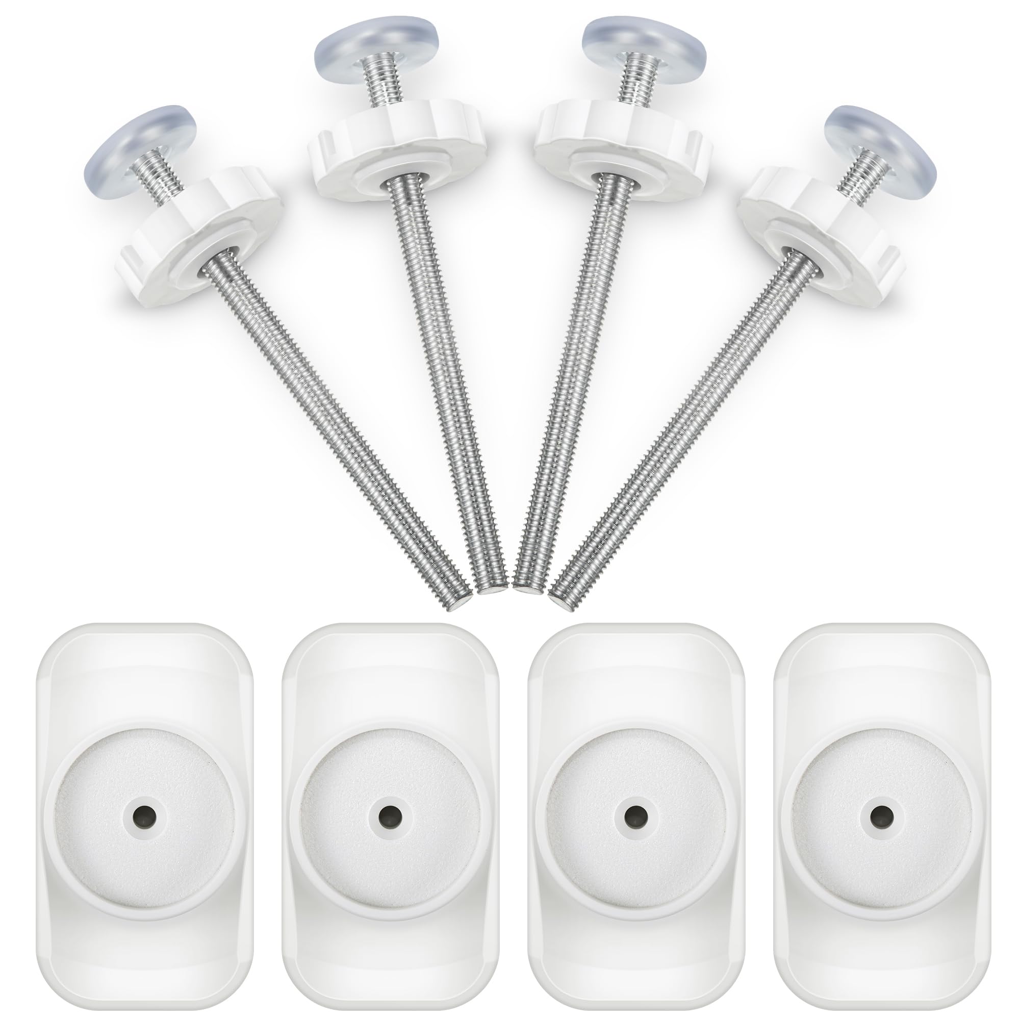Dreyoo Baby Gate Extender Extension, 4 Pack Pet Gate Threaded Spindle Rods M8 (8MM) Accessory Screw Bolts, Replacement Hardware Parts for Pressure Mounted Baby Gate (Protector Style)