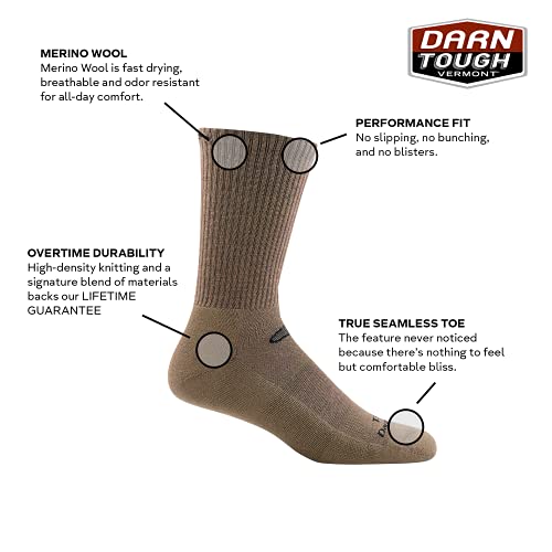 Darn Tough Tactical Micro Crew Light Cushion Socks (T3001) Unisex – (Black, X-Large)