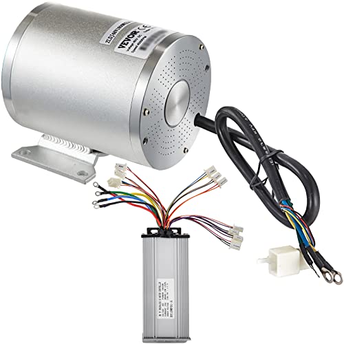 VEVOR Brushless Motor Kit, 2KW 48V 42A Brushless Motor Kit High Speed 4300RPM Electric Scooter Motor w/Mounting Bracket, Go Kart Motor for Bicycle Motorcycle, Speed Controller, Throttle, E-Bike