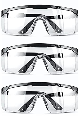 Euxor, (3 Pack) Safety Glasses Anti Fog & Shattered Proof, ANSI Z87.1 & EN 166 UV Resistant Protective Eyewear Safety Goggles, Wide Frame Eye Shield Goggles Scratch Resistant Best Eye Protection