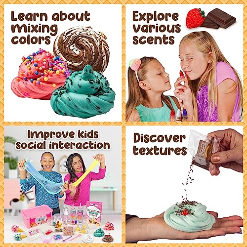 Original Stationery Ice Cream Slime Kit for Girls, Amazing Ice Cream Slime Making Kit to Make Butter Slime, Cloud Slime and Foam Slimes, Great Gift Idea