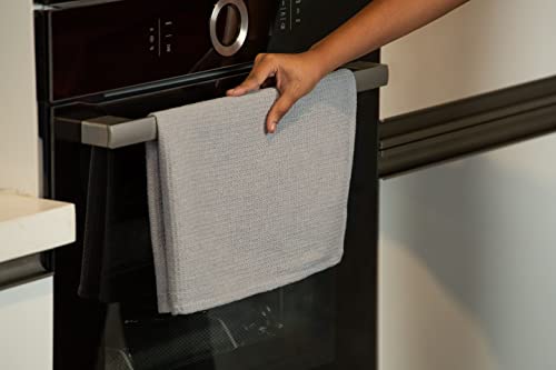 LANE LINEN Kitchen Towels and Dishcloths Set - Pack of 6 Cotton Dish Cloths, 18βx 28β, Soft Hand for Kitchen, Tea Towels, Premium Quick Drying Cleaning Grey