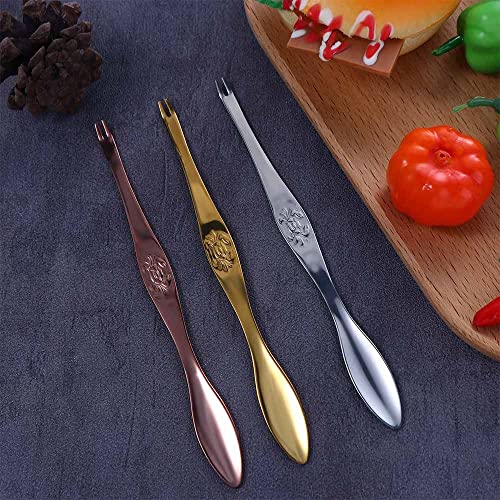 Seafood Forks Picks for Lobster Crab Nut, Lobster Cracker Seafood Tools Clip Needle Fork Picks, Fruit Fork for Crab and Lobster Spoons(Black)