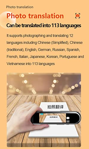 Language Translator with Camera, 5.0 LCD Touchscreen, Camera & Voice Translator, Translator Pen Scanner, OCR Reading Pen with Text to Speech, WiFi Connection, 112 Languages