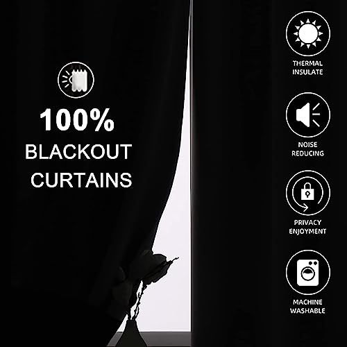 OVZME 100% Blackout Curtains 84 Inches Long 2 Panels for Bedroom, Full Light Blocking Beige Textured Thermal Insulated Window Curtain Drapes Noise Reduce, Rod Pocket &Back Tab, 42 X 84 Inch, Beige