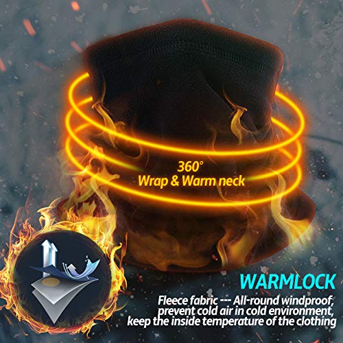 CUIMEI Fleece Neck Warmer Gaiter - Ski Face Mask Winter Neck Gaiter for Motorcycle Running Cycling