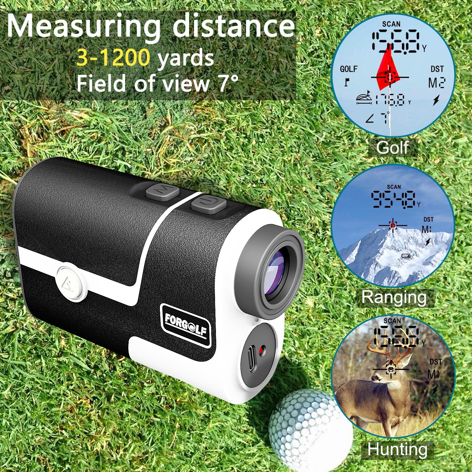 Golf Rangefinder,6X Magnification Range Finder,Precision Pro Golf nx7 Pro Slope Laser Rangefinder,Precise Distance 5-1000 Y Super Long Distance Laser Rangefinder for Golf