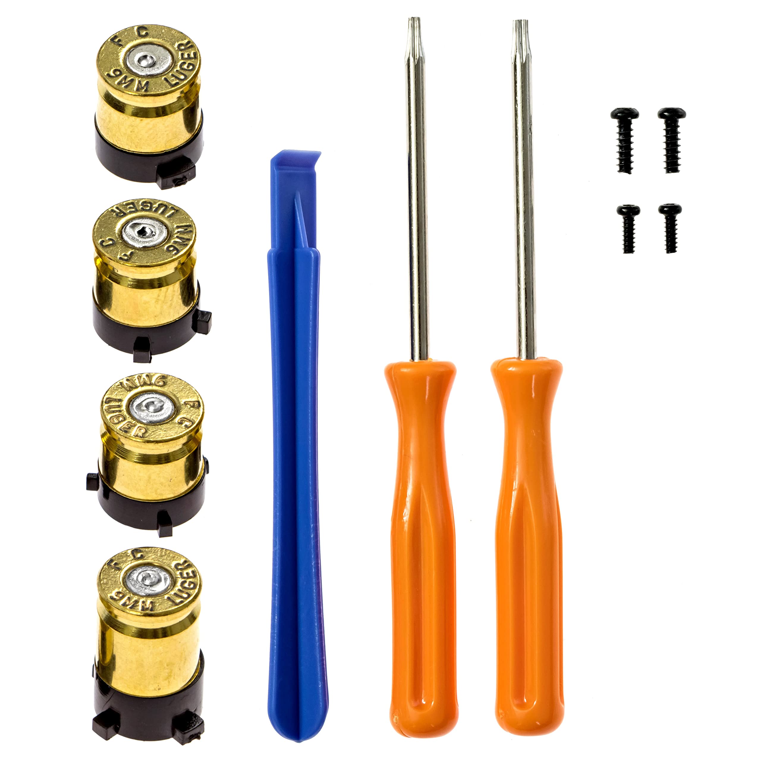 Controller Bullet Buttons for Xbox One Series X S - Made Using Real 9MM Spent Bullet Casings - Includes Tools