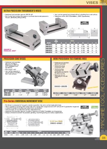 HHIP 3900-2003 Ultra Precision Toolmaker's Vise, 3" Jaw Width (Pack of 1)