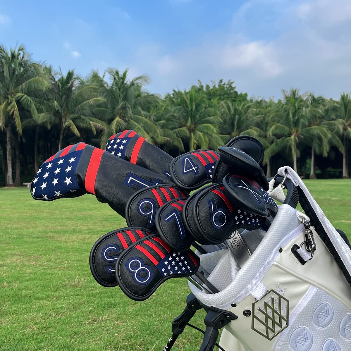 Golf Wood Head Covers Set USA American Flag Headcovers Stylish Driver/Hybird Golf Covers Golf Club Wood Head Covers