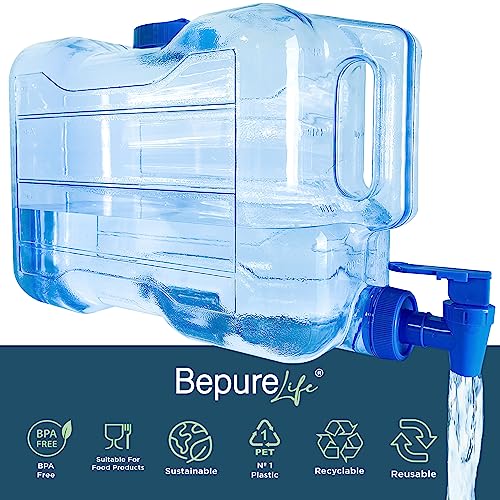 Water drink dispenser for fridge. 1.5 Gal. Pitcher Refrigerator. Reusable PETG plastic bottle with faucet, spigot. Pur water jug. Tank for drinks, cocktails, juice. Zero BPA.beach, camping. (1.5Gal)