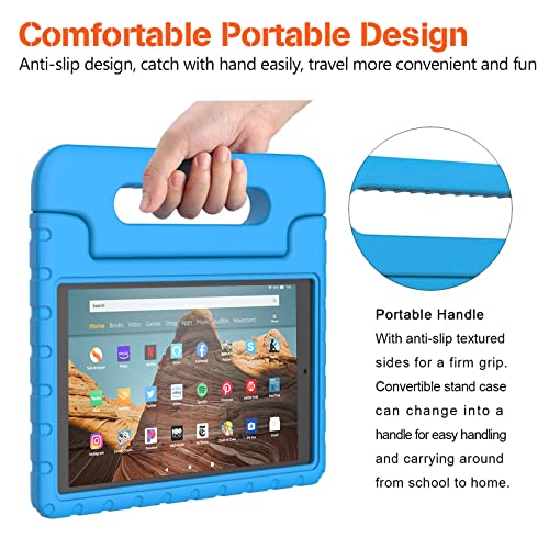 Merocab Kids Case for Fire HD 10 2019/2017/2015 Releases, HD 10 5th/7th/9th Gen Cover Shockproof Kid-Proof Flexible Durable Foam Cover with Handle Stand for Fire HD 10 2015/2017/2019 Releases