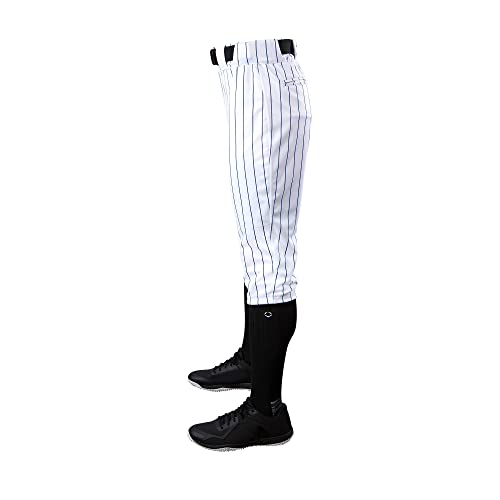 EvoShield Boys Pinstripe Open Bottom Pants, White/Navy, Medium US