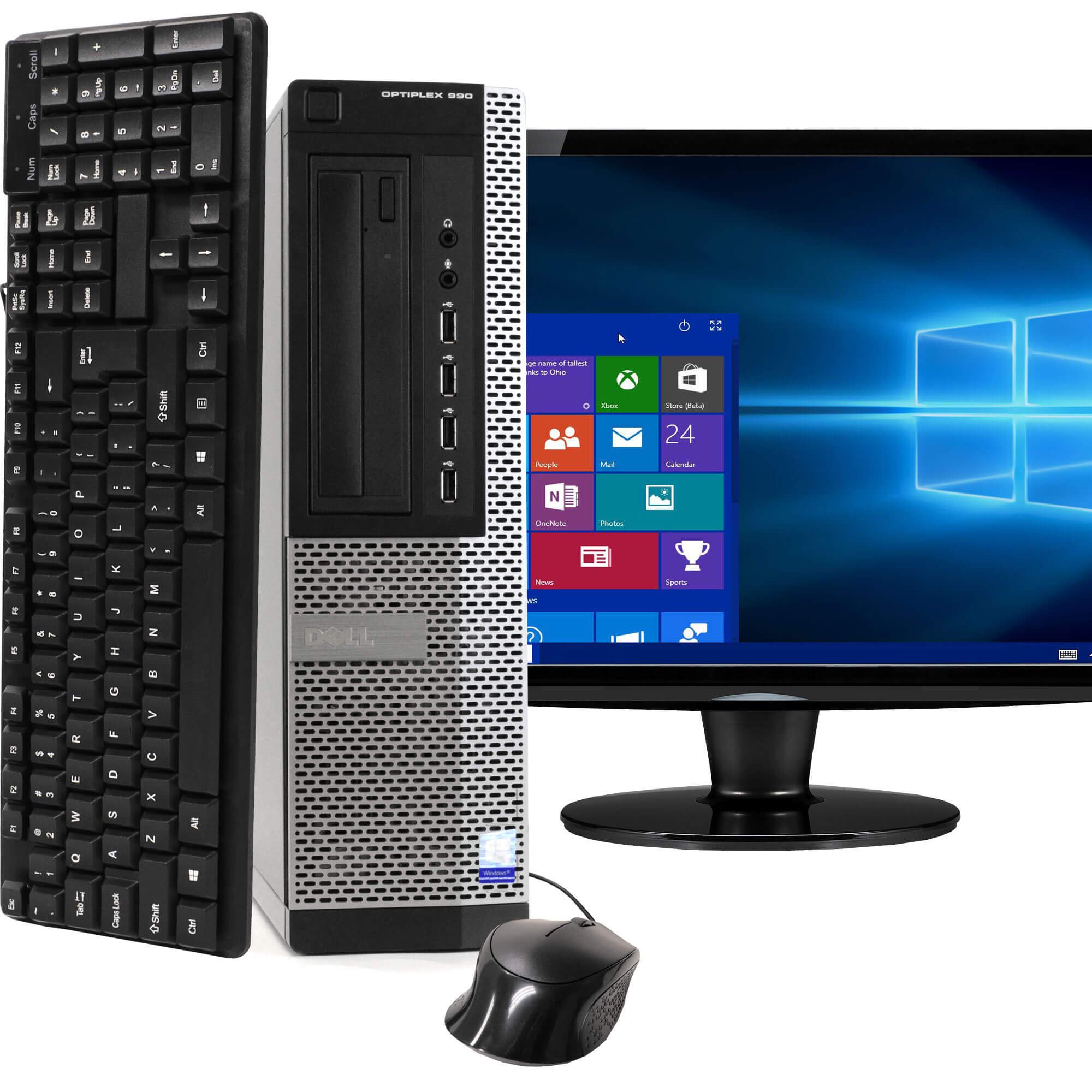 Dell Optiplex 990 SFF Computer, Intel Core i5 3.1GHz, 8GB RAM, 500GB HDD, Keyboard/Mouse, WiFi, 17in LCD Monitor (Brands Vary), DVD, Windows 10 Pro (Renewed)