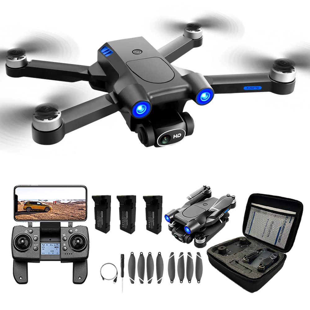 Cotwodfa GPS Drones with Camera for adults 4K, 60 minutes Long Flight Time, GPS 5G FPV Quadcopter for Beginners with Optical Flow Positioning,Brushless Motors, No obstacle avoidance, GPS Return Home, Follow Me, Include 3 batteries
