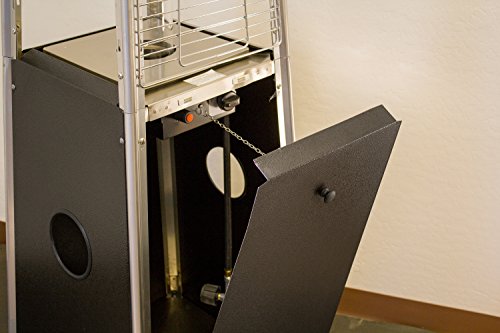 Hiland HLDSO1-GTPC 91-Inch Tall Quartz Glass Tube Heater - With wheels, Matte Black