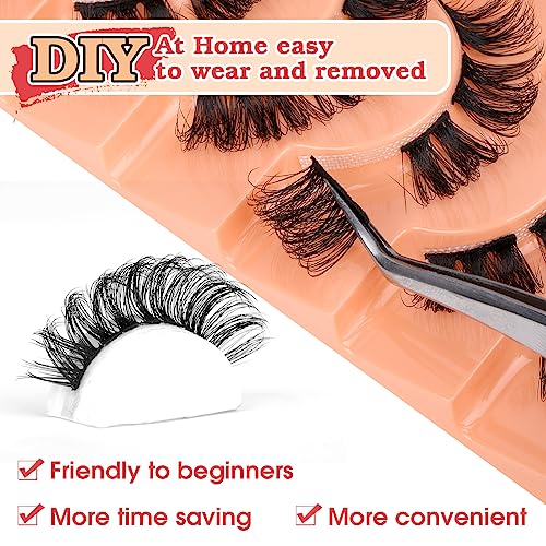 DIY Lash Extension Kit with Lash Bond and Seal, Cluster Individual Lashes Kit With Strong Lash Bond and Seal Lash Tweezers DD Curl Fluffy DIY Eyelash Extension Kit at Home