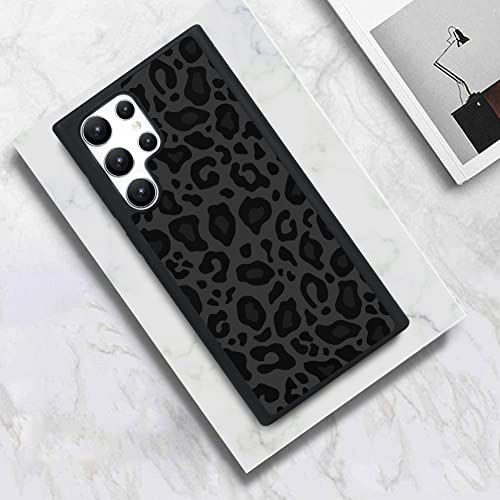 KANGHAR Case Compatible with Galaxy S22 Ultra,Black Leopard Design,Tire Texture Non-Slip +Shockproof Rugged TPU Protective Case for Samsung Galaxy S22 Ultra(2021) Leopard Pattern