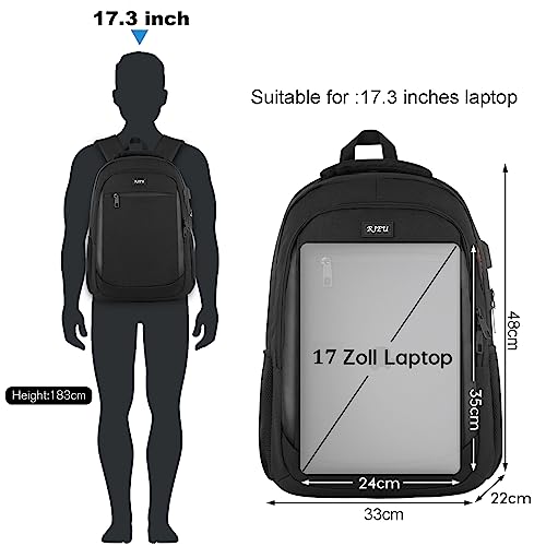 Laptop Backpack Travel, School Backpack with Usb Charging Port for Men Womens Anti Theft Water Resistant College School Bookbag Business Computer Backpack Fits 17.3 Inch Notebook Over 3 Years Old