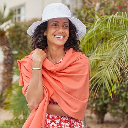 Coolibar UPF 50+ Women's Sanibel Everyday Beach Shawl - Sun Protective (One Size- White)
