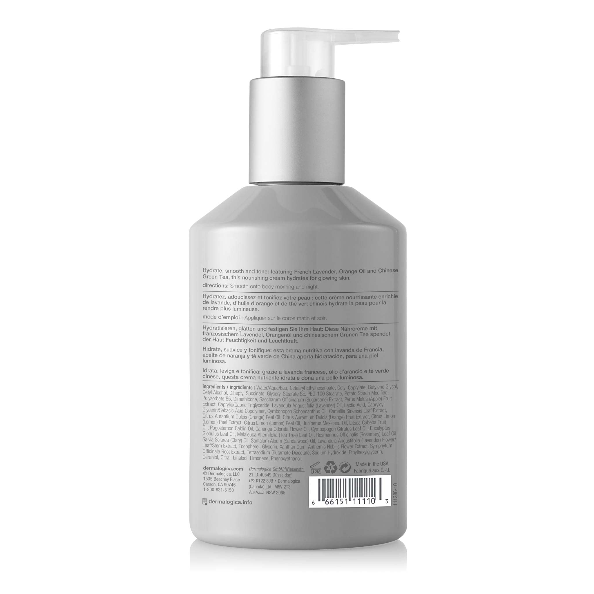 Dermalogica Body Hydrating Cream (10 Fl Oz) Body Lotion with Green Tea and Lemon Oil - Gently Tones and Hydrates Skin To Relieve Dryness