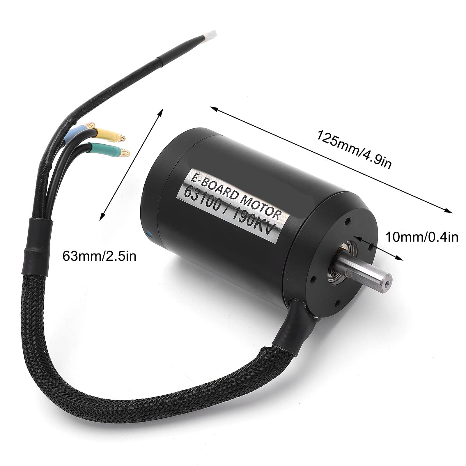 EVTSCAN 190kv Brushless Motor for Electric Mountain Bike for Electric Skateboard 5kw Glues Filled(8mm Round Shaft)