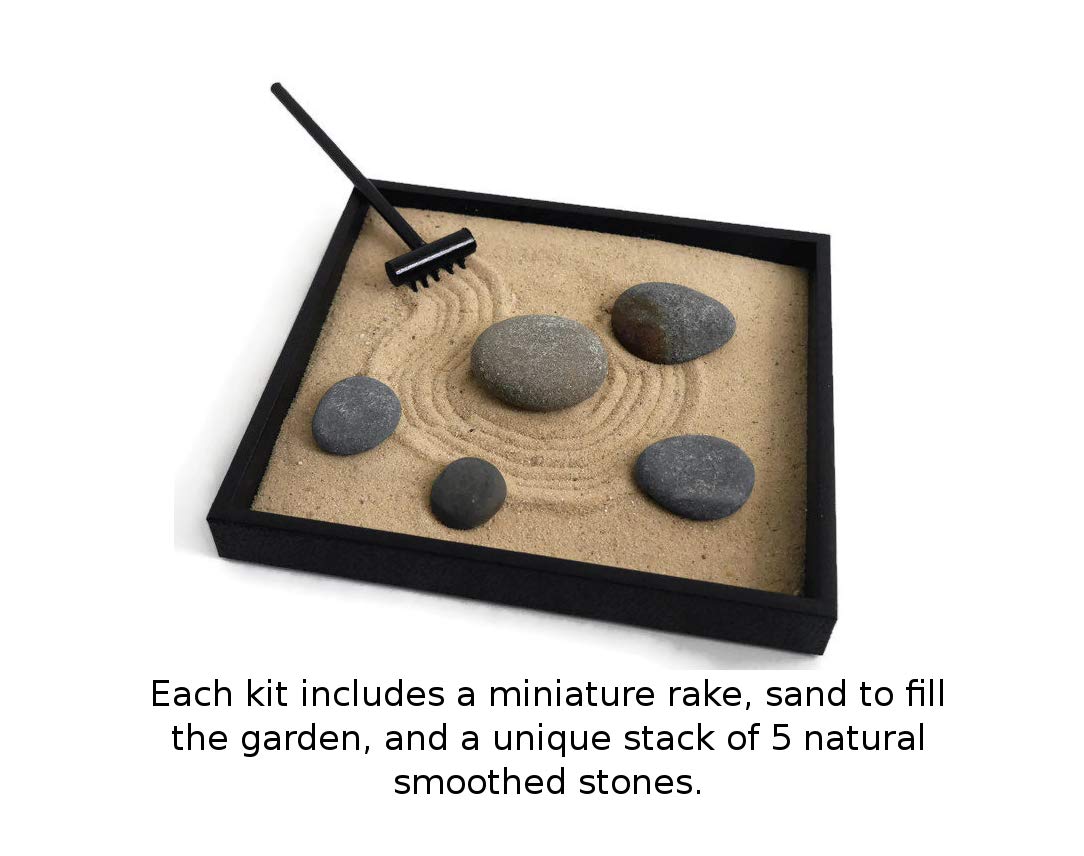 Stacking Stones Handmade Zen Garden Desktop Gift Ideas for Office Decor Relaxing Desk Accessories Natural Kit with Stackable Rocks for Relaxation and Stress Reduction