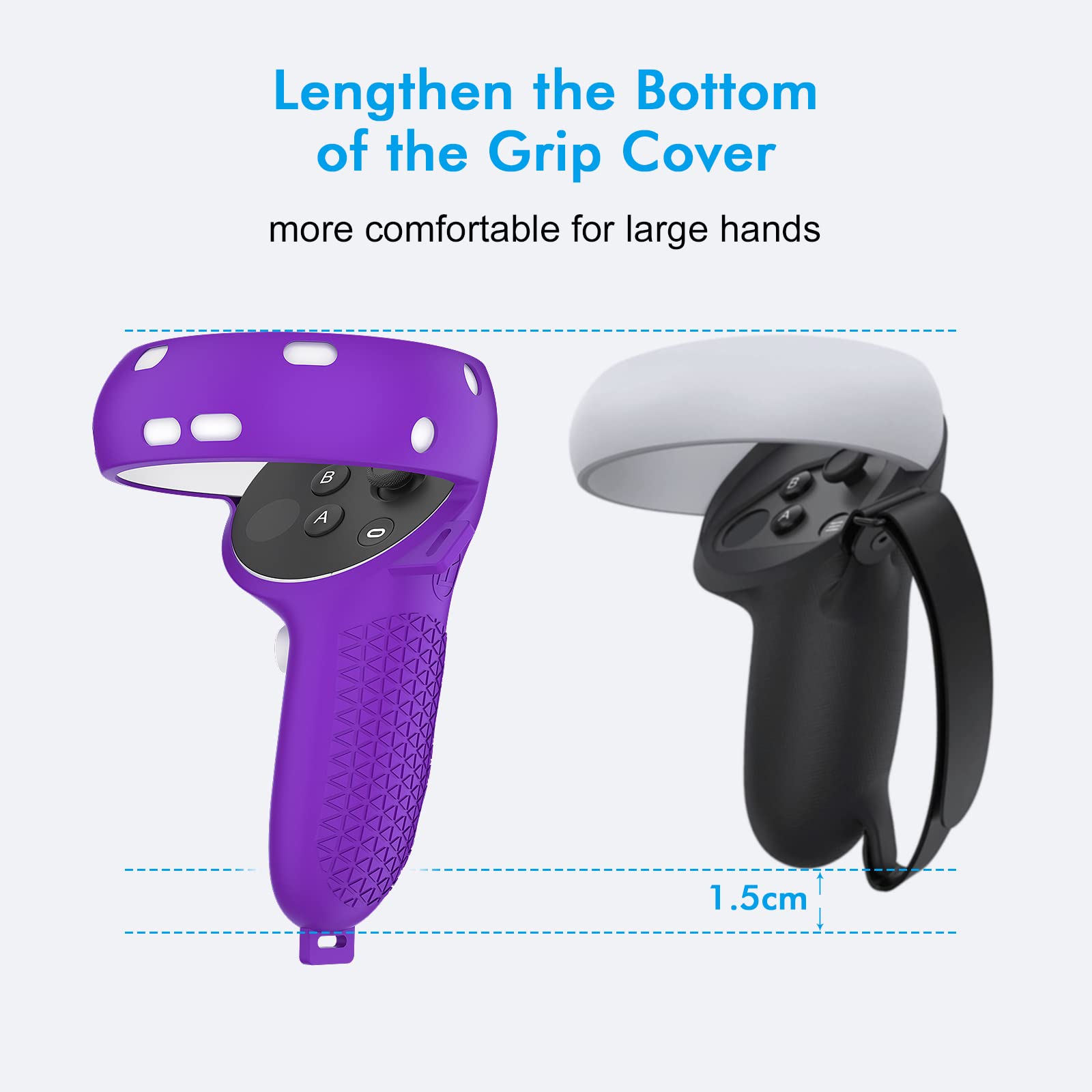 EWalos Accessories for Oculus/Meta Quest 2, Touch Controller Leather Grip Cove, Face Cover and Lens Protective Cover, Sweat-Proof, Light-Proof, Anti-Throw and Comfort-Enhancing Accessories Set