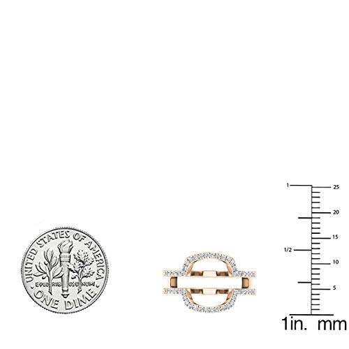 Dazzlingrock Collection 0.25 Carat (ctw) 14K Round Diamond Ladies Wedding Band Double Ring 1/4 CT, Rose Gold, Size 8