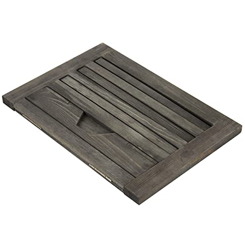 MyGift Rustic Gray Wood Cookbook Stand - Adjustable and Foldable Reading Book Recipe Binder & Tablet Holder