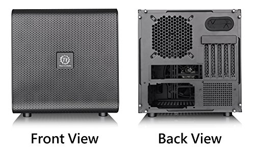 Thermaltake Core V21 SPCC Micro ATX, Mini ITX Cube Gaming Computer Case Chassis, Small Form Factor Builds, 200mm Front Fan Pre-installed, CA-1D5-00S1WN-00 Black