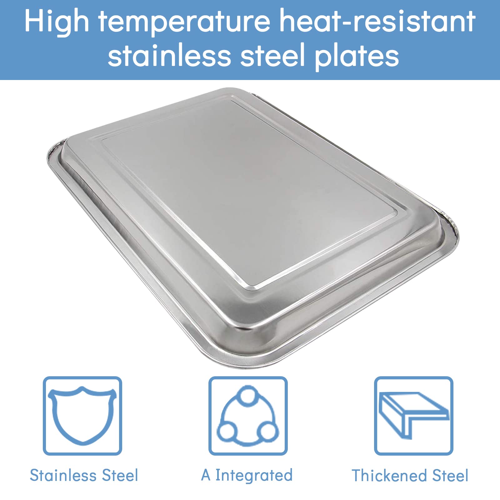 Stainless Steel Tray - Yangna 3 Pack Dental Tray 13.5'' X 10'' Stainless Steel Trays Piercing Instrument Tray Flat Tool
