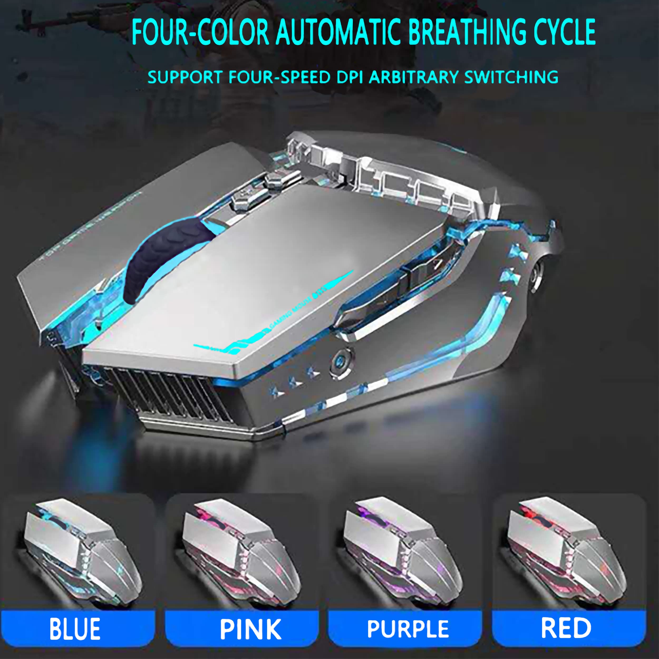 Deluna Products, 7D Wired Gaming Mouse 7 Key Macro Programming DPI: 1200-1600-2400-3200 Highly Sensitive With Classic Look: PC Gaming Mice Gaming Mouse Perfect For The Serious Mouse Gamer