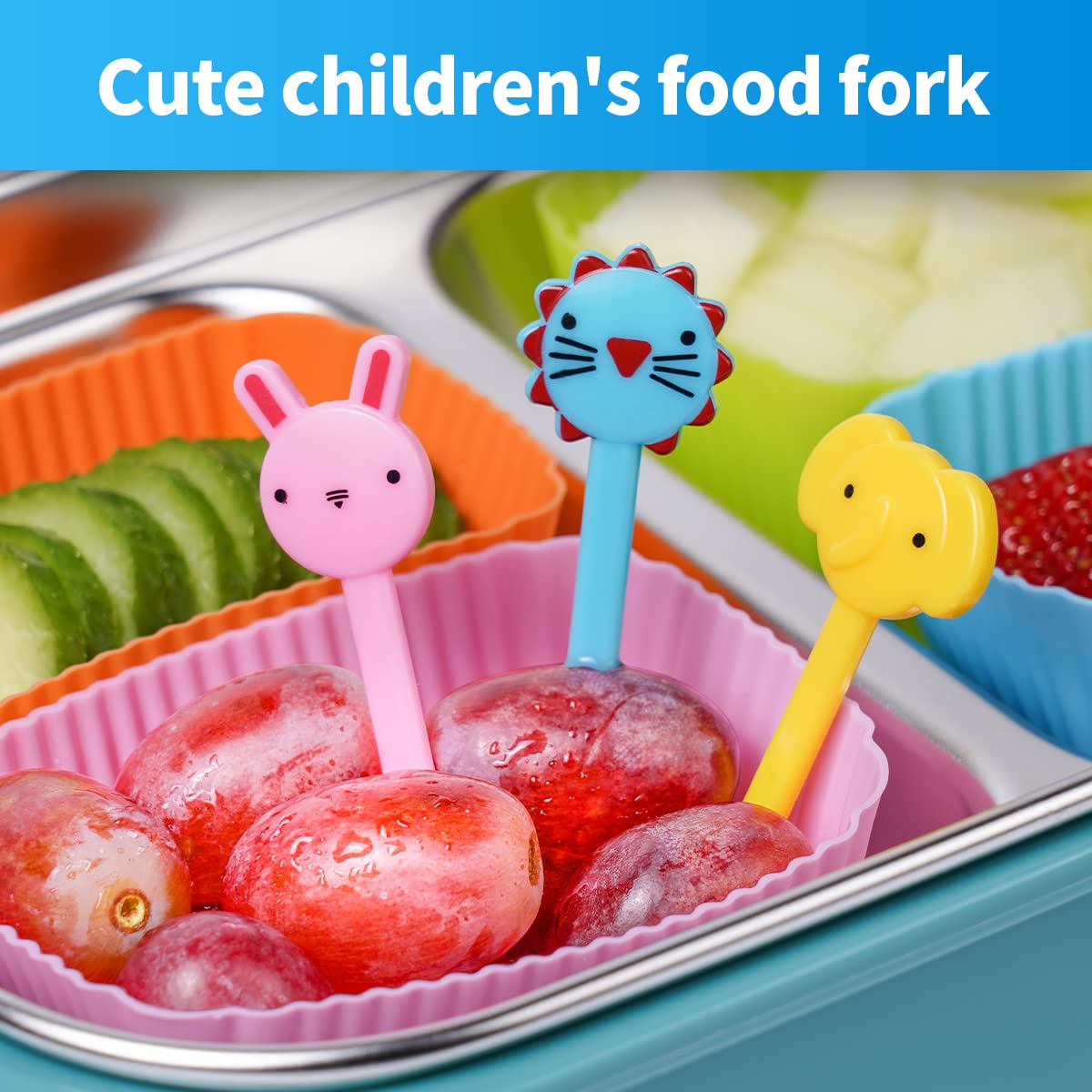 Silicone Lunch Box Dividers, 46 Pcs Bento Bundle Lunch Box Kit for Kids Lunch Accessories, BPA Free, Dishwasher Safe