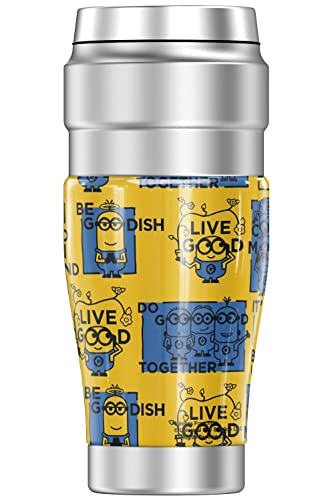 THERMOS Minions OFFICIAL Positively Squares Pattern STAINLESS KING Stainless Steel Travel Tumbler, Vacuum insulated & Double Wall, 16oz
