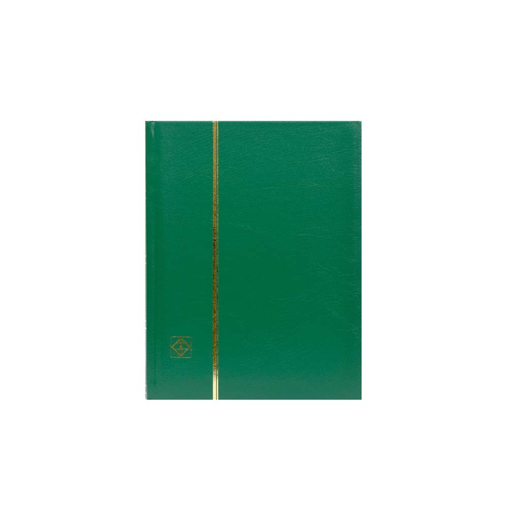 Stamp Album Stockbook by Lighthouse 32-Black Page Stamp Stock book LS2/16 Green (Size: 6 1/2" x 9")