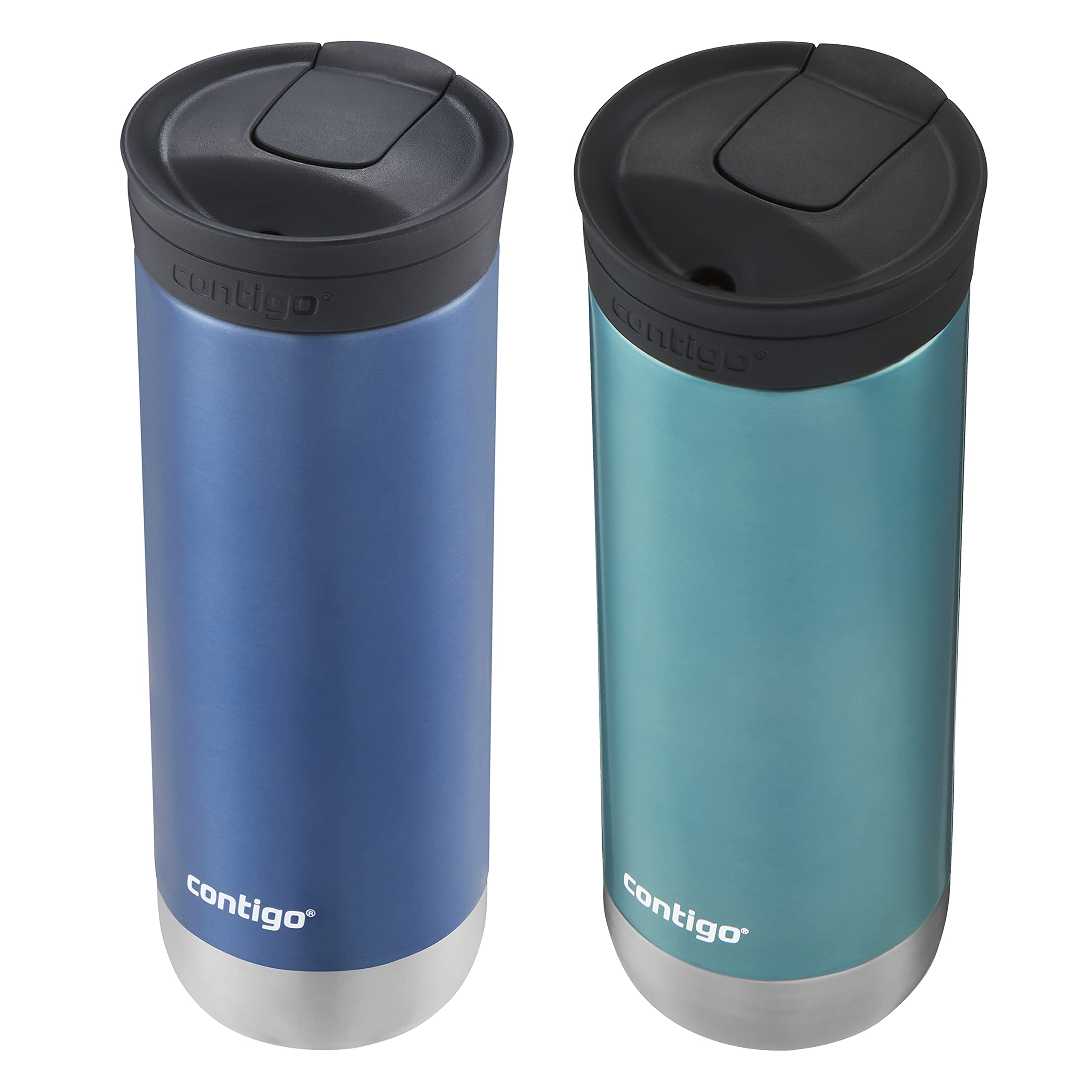 Contigo Huron & Byron Vacuum-Insulated Stainless Steel Travel Mugs with Leak-Proof Lids (20oz, 2-Pack)
