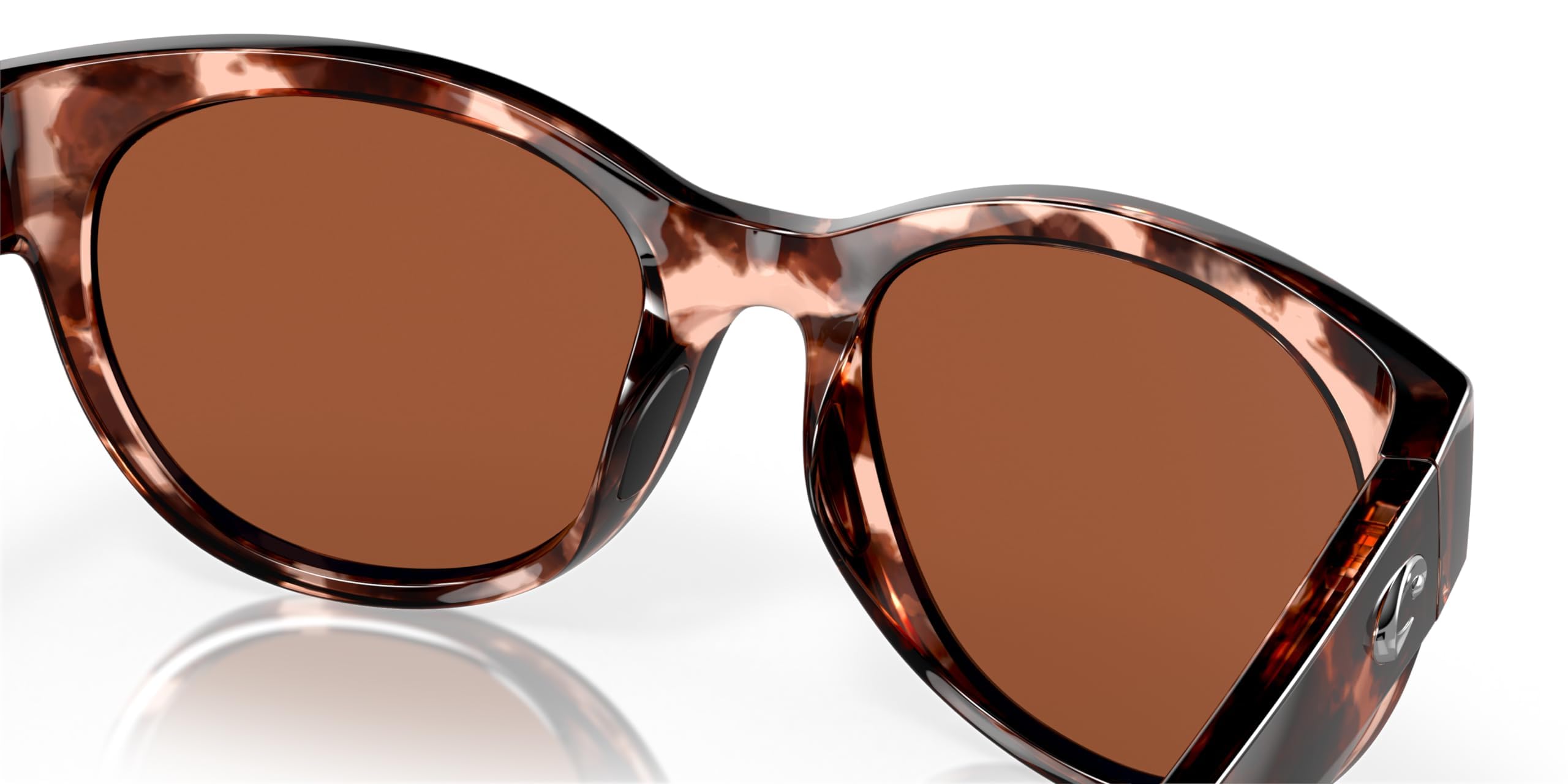 Costa Del Mar Woman Sunglasses Shiny Coral Tortoise Frame, Green Mirror Lenses, 55MM