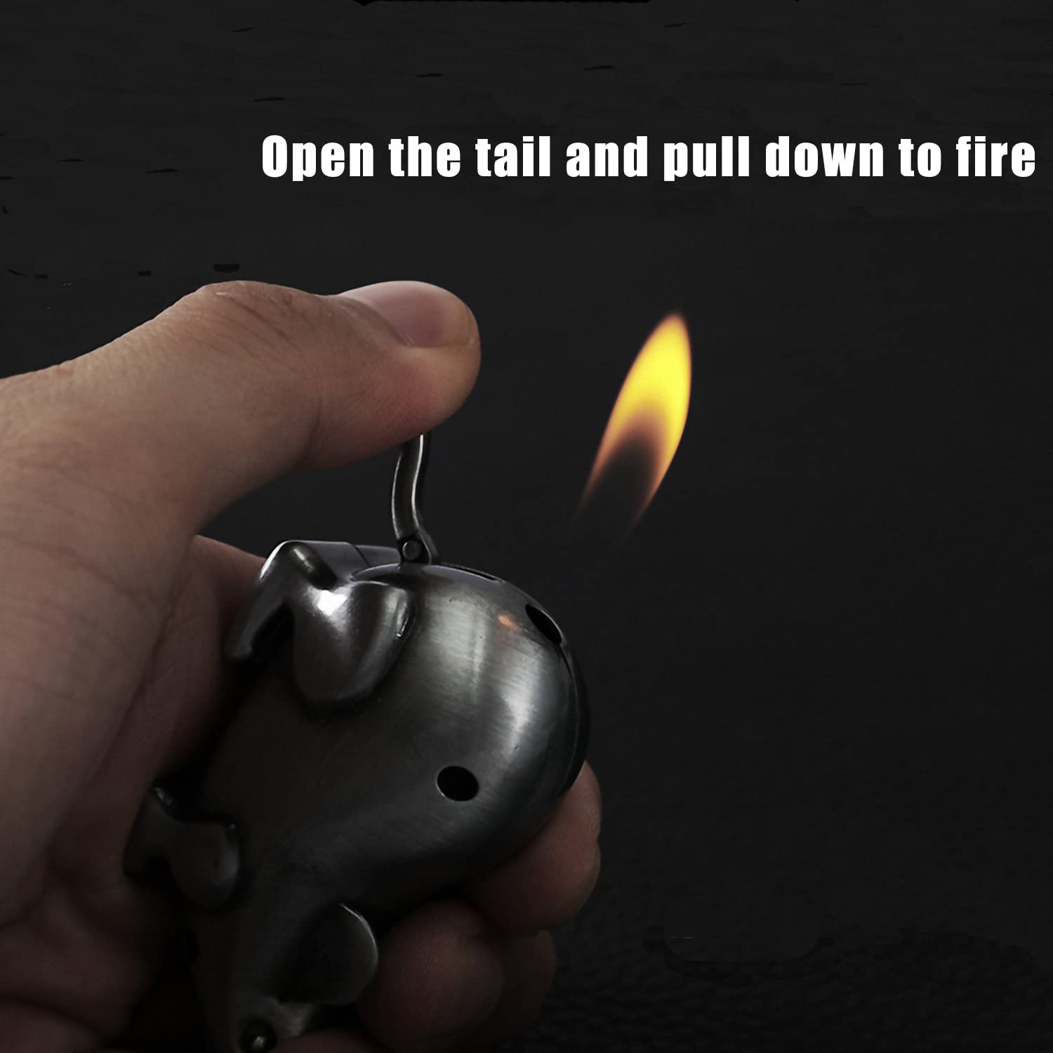 Creative Mini Mouse Butane Torch Lighter, Waterproof Windproof Lighter, Refillable Lighters for Fireplace Candle Camping BBQ (Without Gas) - (Silver)