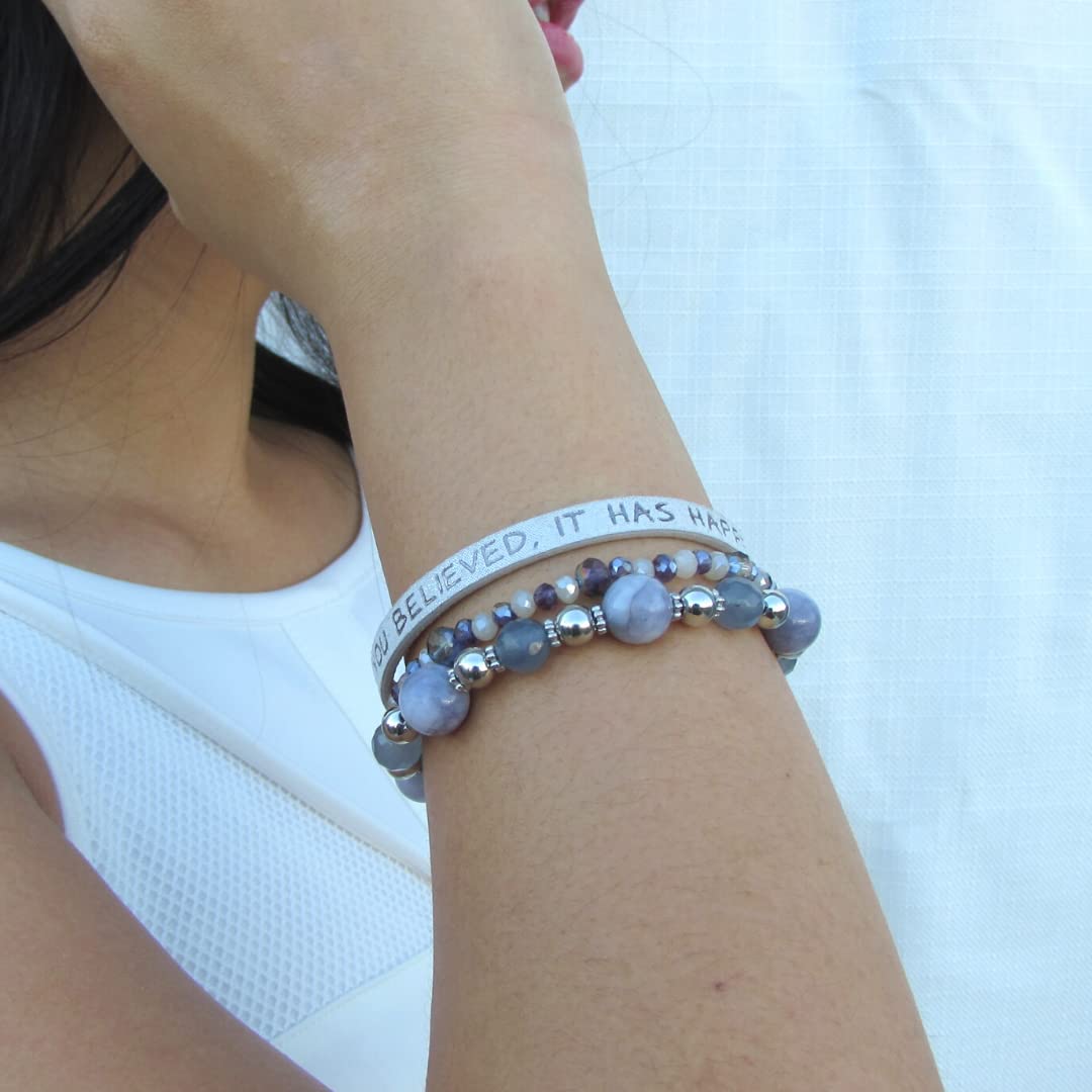 Good Works Inspirational Strong and Courageous Magnetic Cuff Bracelet