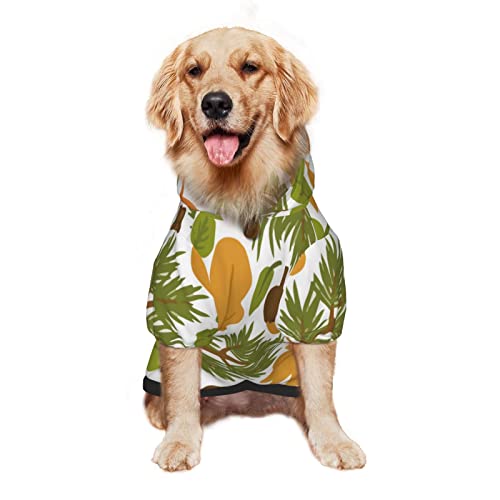 Large Dog Hoodie Squirrel-Pine-Cone-Nuts Pet Clothes Sweater with Hat Soft Cat Outfit Coat Xx-Large