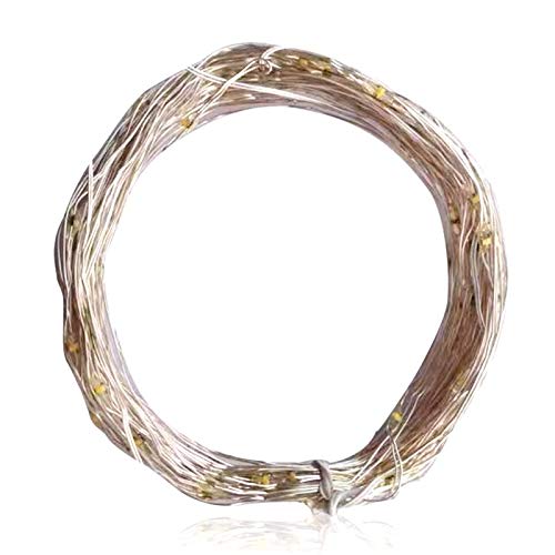 CSDMZJF-LED White String Lights,Christmas Fairy Lights Battery Operated,LED String Lights - Firefly Lights - Silver Wire - Battery Operated- for Christmas